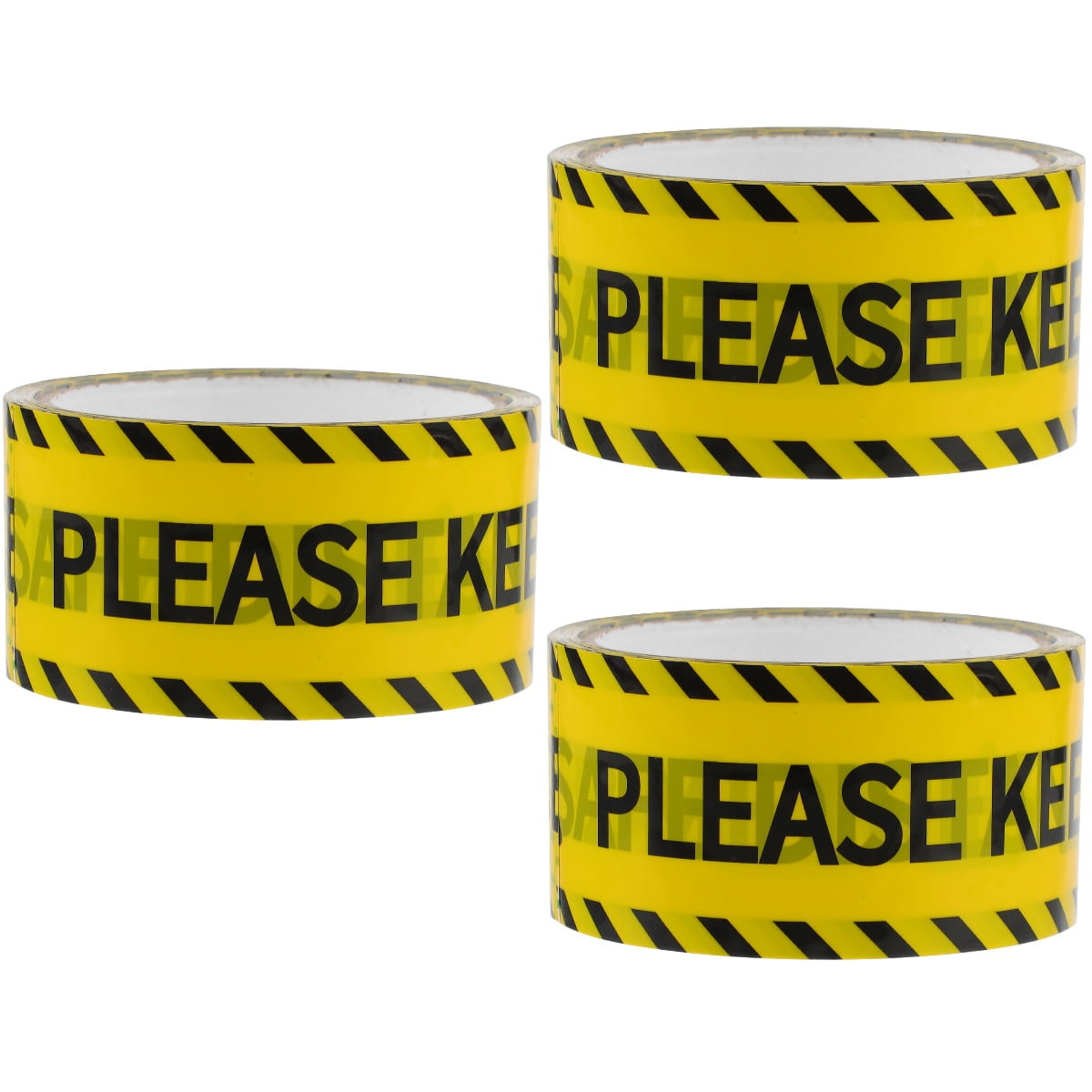 MLINS 3 Rolls Warning Sticker Sign Keep Safe Distance Tape Sticker ...