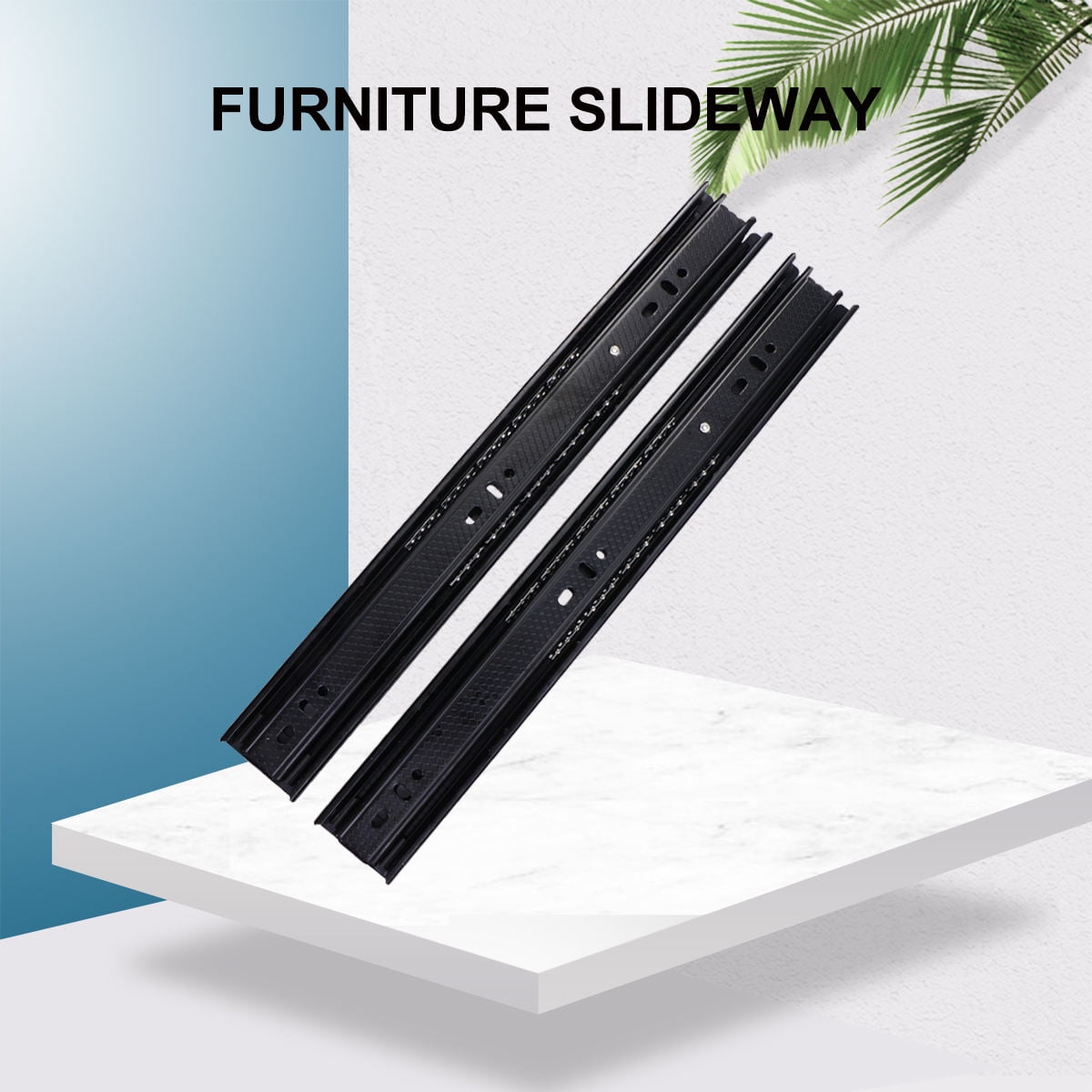 MLINS 3 Section Drawer Slide Rail with Buffer Damping Mute Cabinet ...