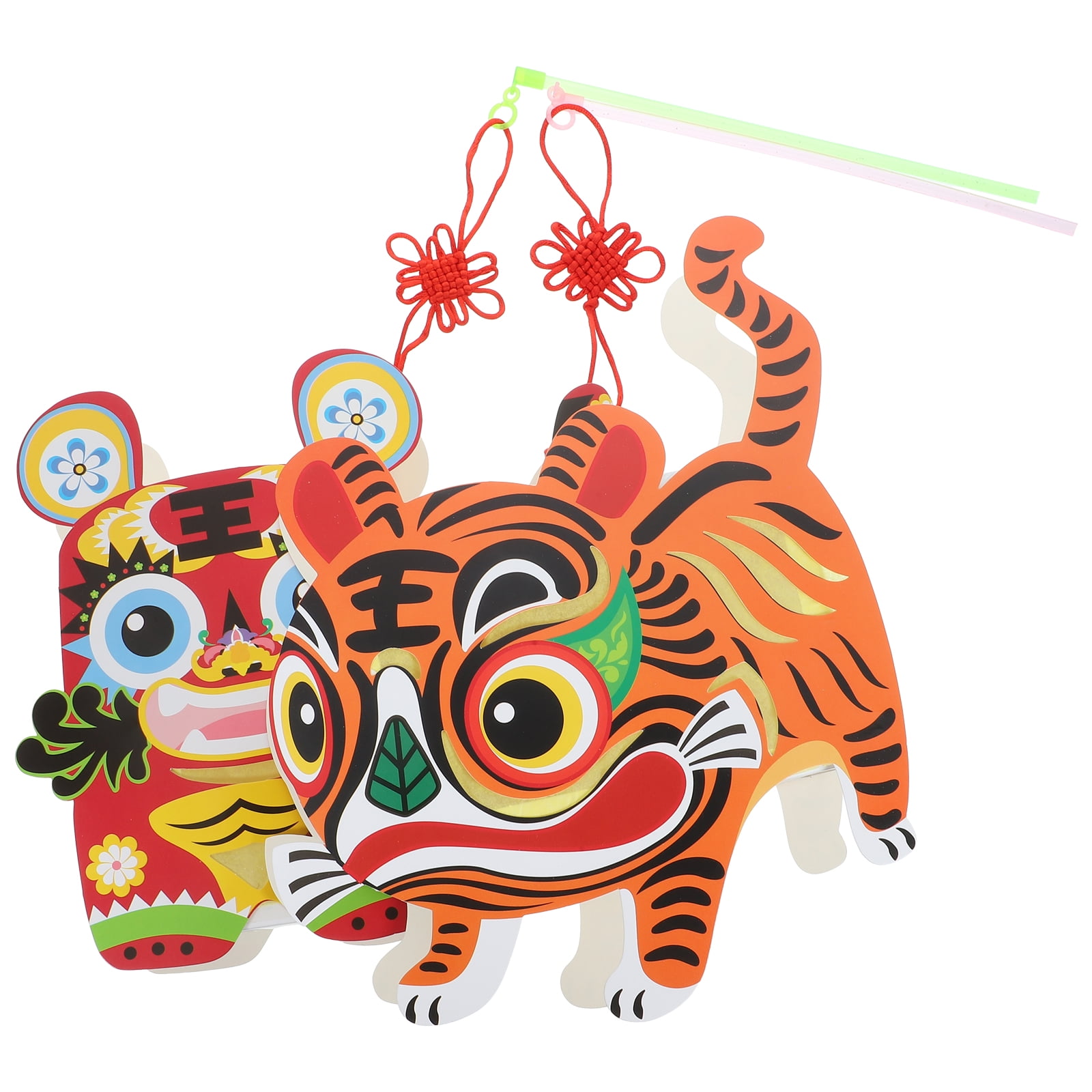 MLINS 3 Sets DIY Paper Lantern Material Projection Tiger Lantern Making ...