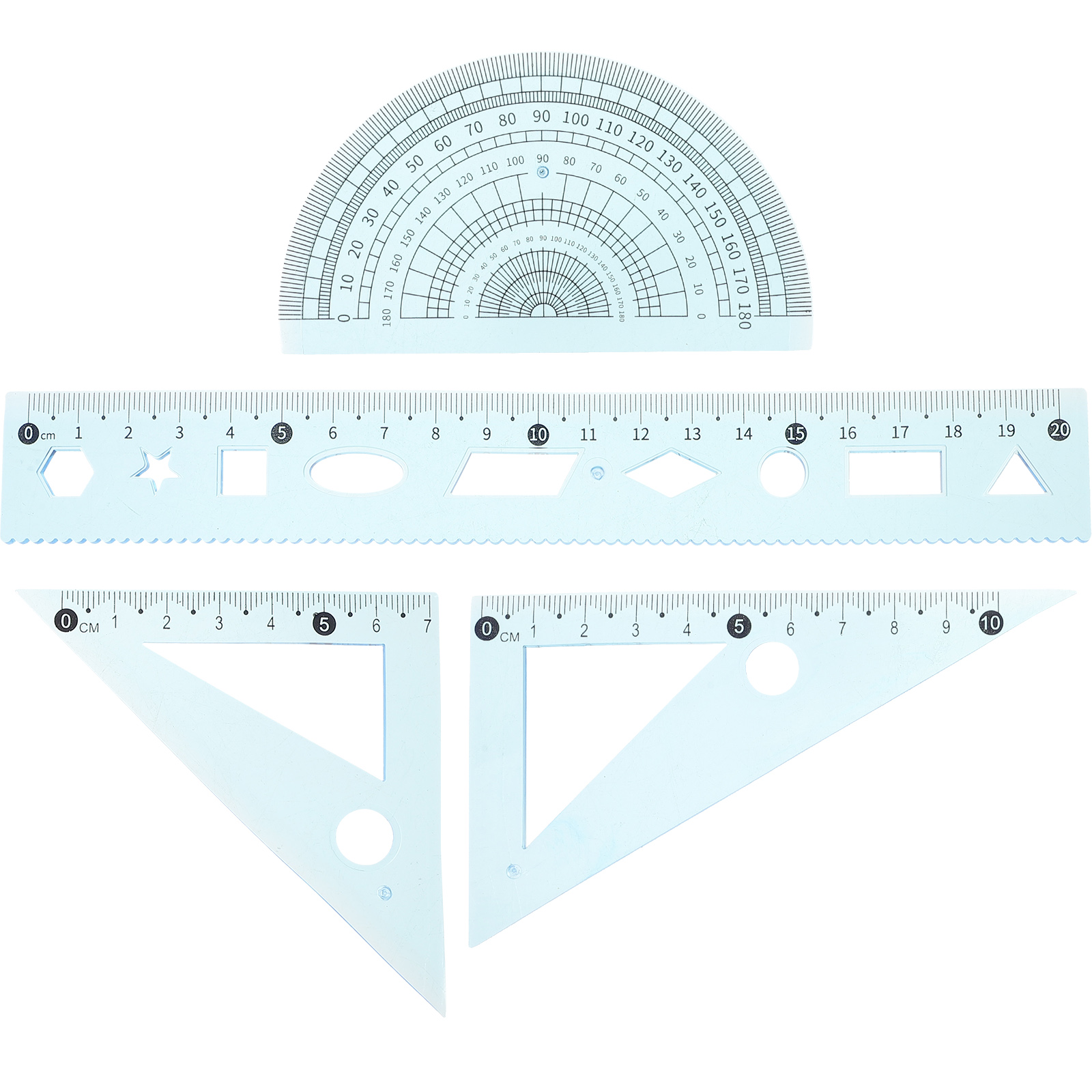 MLINS 3 Sets Design Drawing Tool Ruler and Protractor for School Math ...