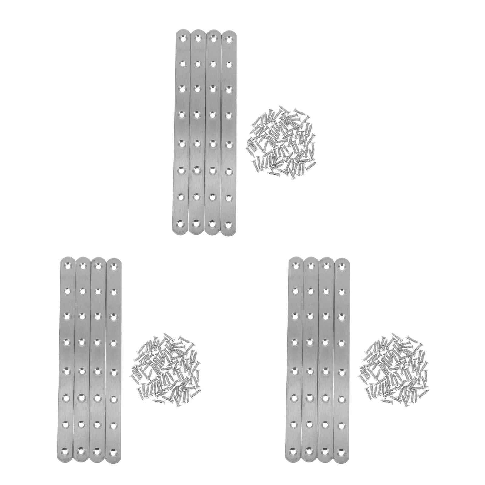 MLINS 3 Sets Flat Straight Bracket Connector 12 Inch Stainless Steel ...