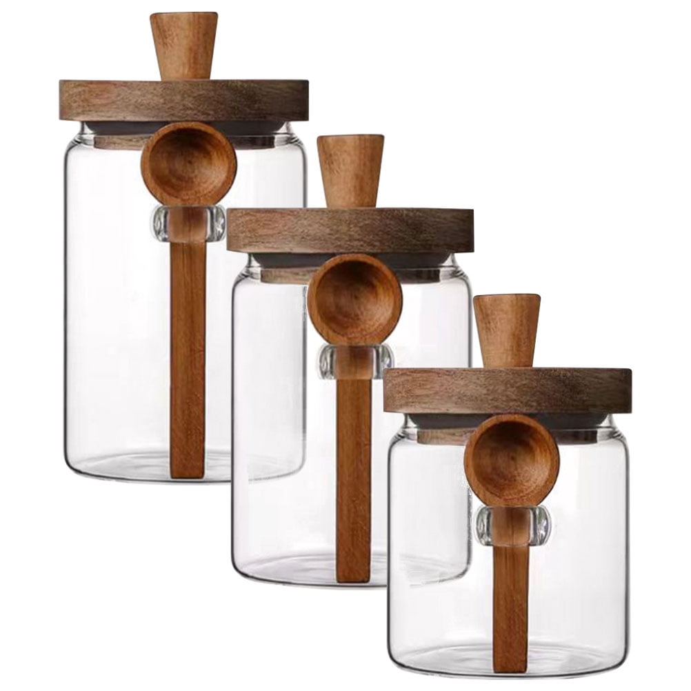 MLINS 3 Sets Glass Spice Jar Container Hot Water Dispenser Salt and ...