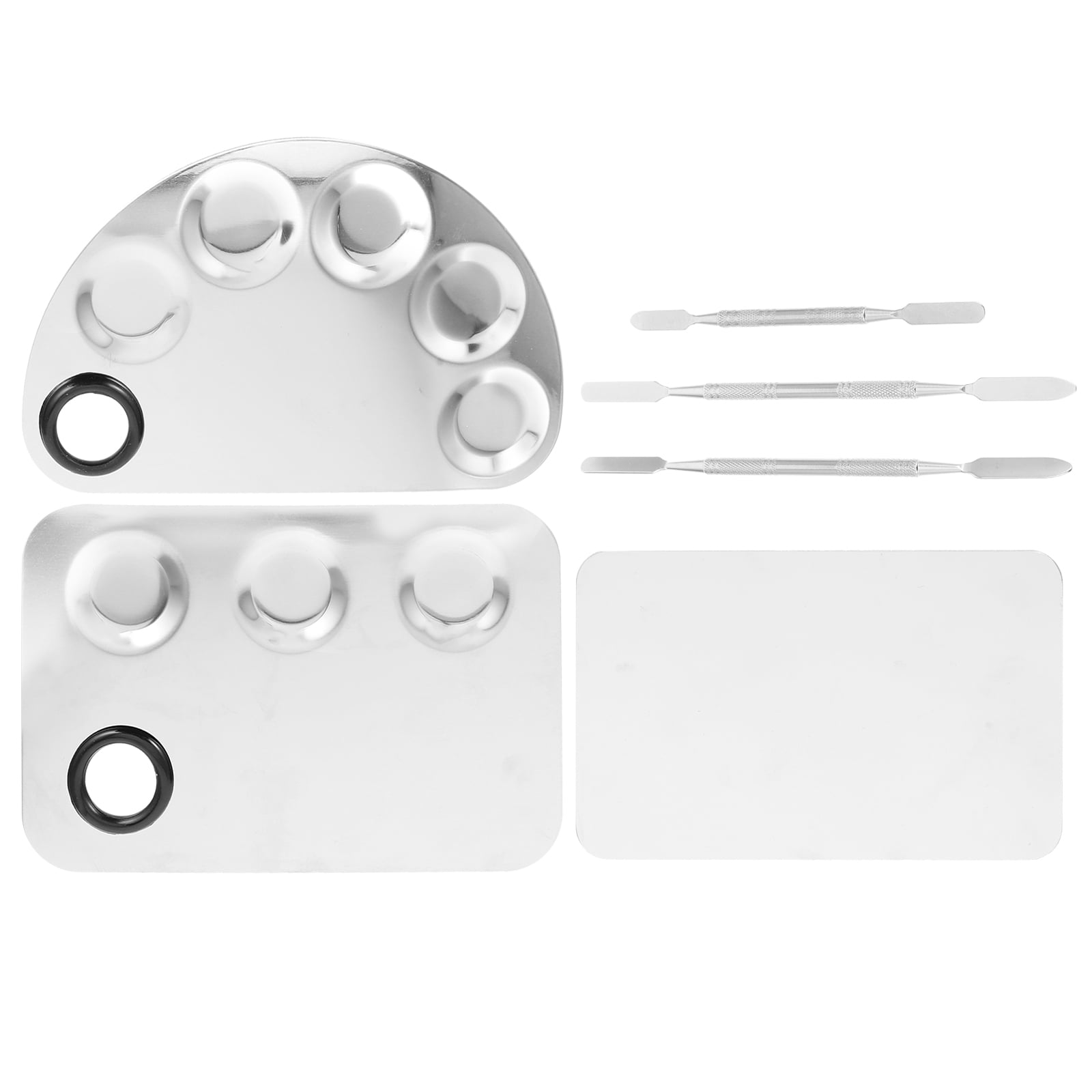 MLINS 3 Sets Stainless Steel Cosmetic Makeup Palettes Cosmetic Mixing ...
