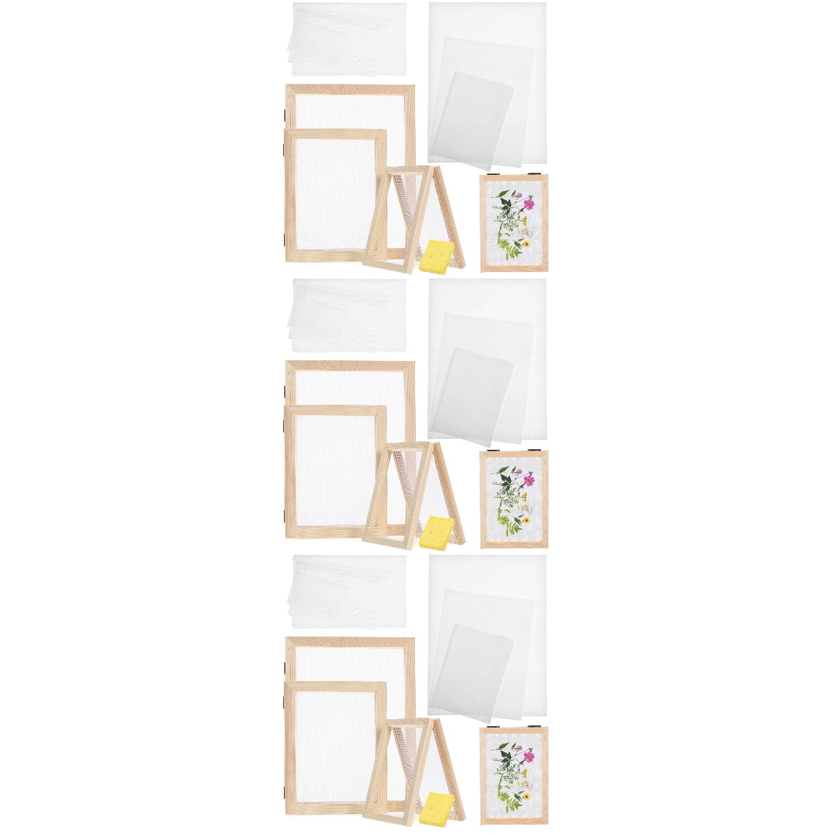 MLINS 3 Sets Paper Making Kit Paper Making Screens Wooden Frames Mould ...