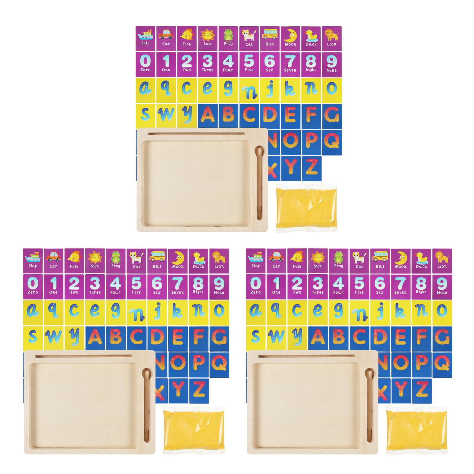 MLINS 3 Sets Sand Writing Tray Letter Writing Practice Kids Montessori ...