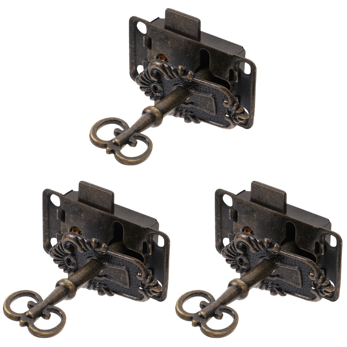 MLINS 3 Sets Vintage Cabinet Locks Vintage Lock Set Cabinet Doors Lock ...