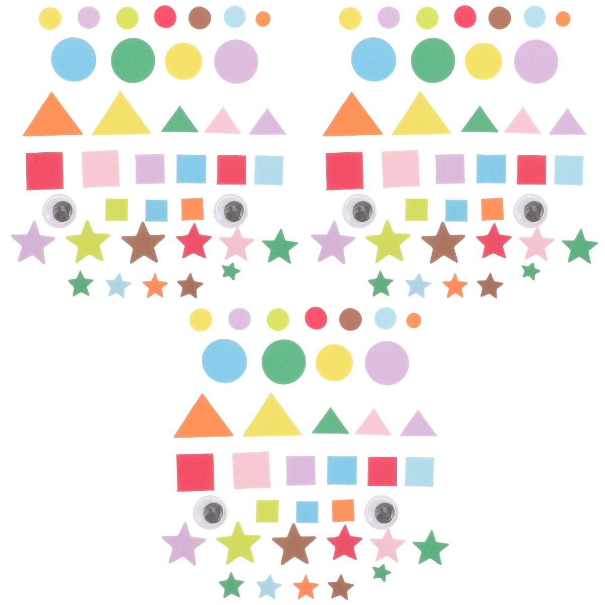 MLINS 3 Sets of Geometric Shape Stickers Self-adhesive Stickers DIY ...