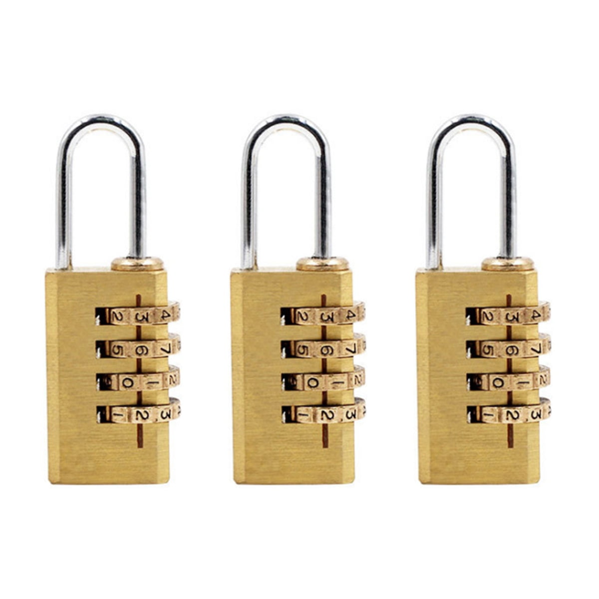 MLINS 3 pcs 5.7x2x1cm Padlock 4 Digits Number Pure Password Lock for ...