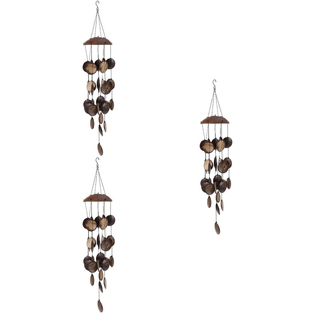 MLINS 3 pcs Decorative Coconut Shell Wind Chime Pendant Hanging Wind ...