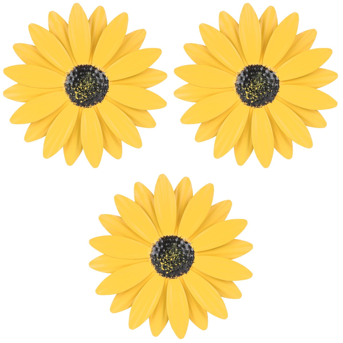MLINS 3 pcs Metal Daisy Flower Wall Decor Metal Hanging Sculpture ...