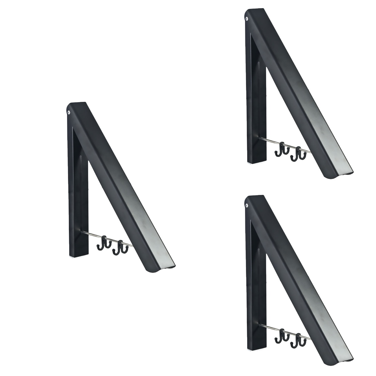 MLINS 3 pcs Telescopic Hanger Pole Wall Drying Rack Clothes Hanger ...