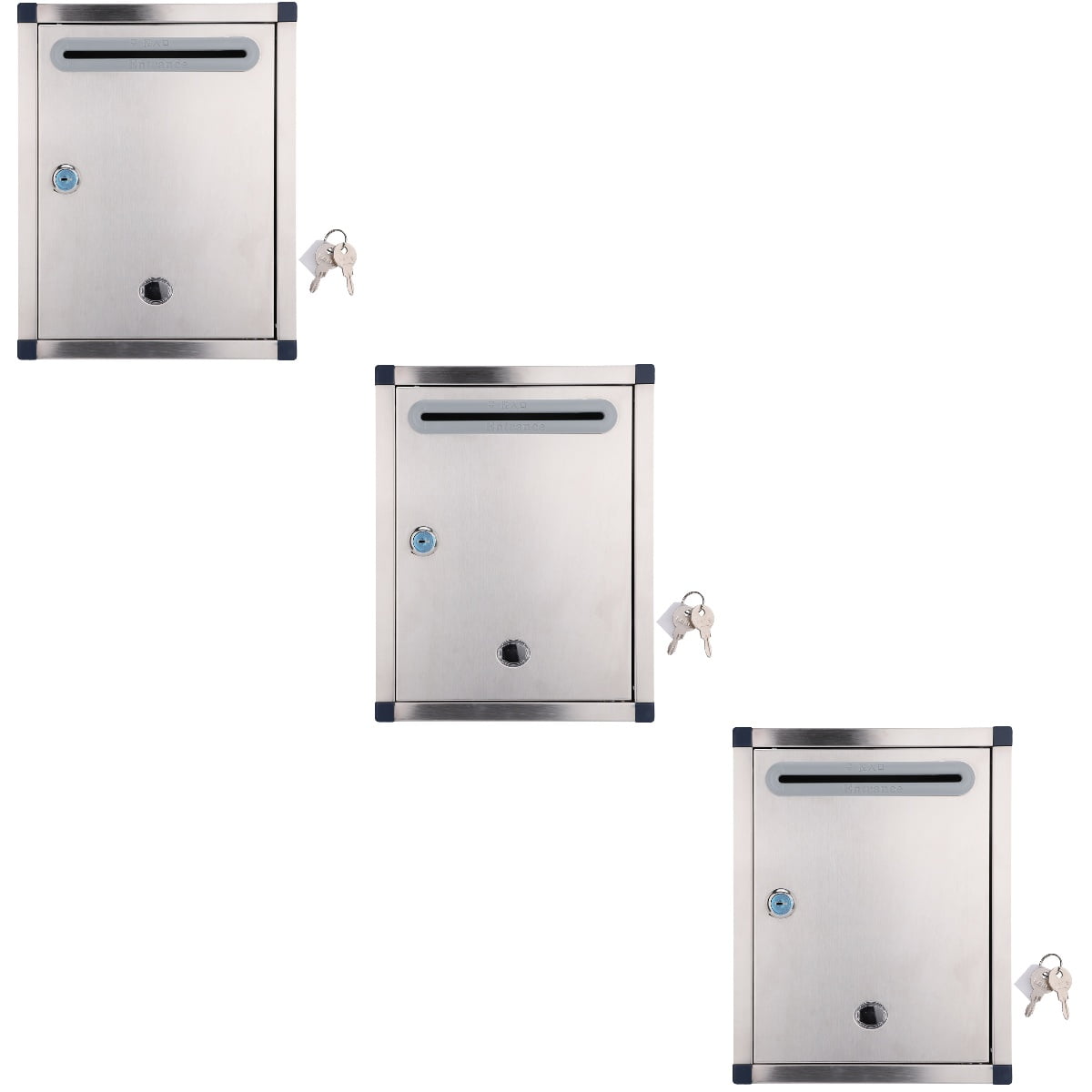 MLINS 3 pcs Wall Mount Mailbox Lockable Mailbox Rust-proof Outdoor ...