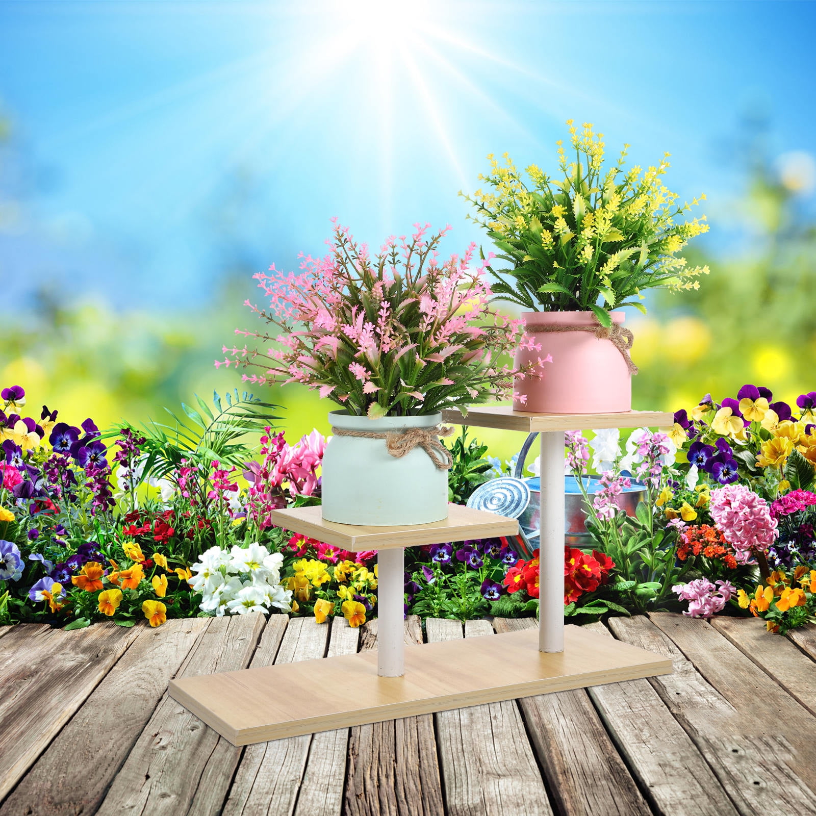 MLINS 3-tier Flowerpot Rack Room Stand for Plants Indoor Child Office ...