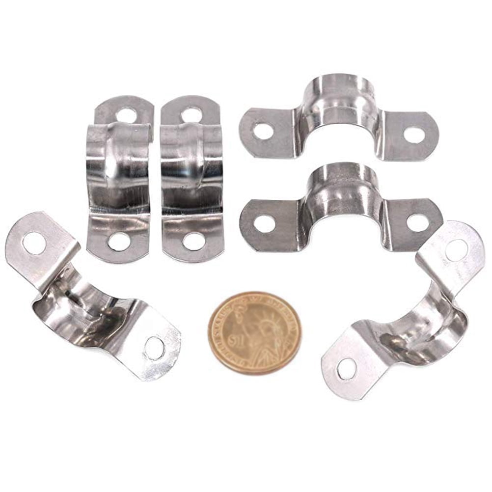 MLINS 30 Pcs Stainless Steel Fixed Support Bracket Hose Pipe Silver ...