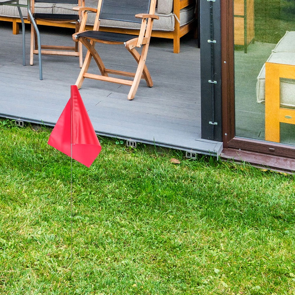 MLINS 30 Pcs Survey Flag Garden Sprinkler Flags Marking for Lawn Red ...