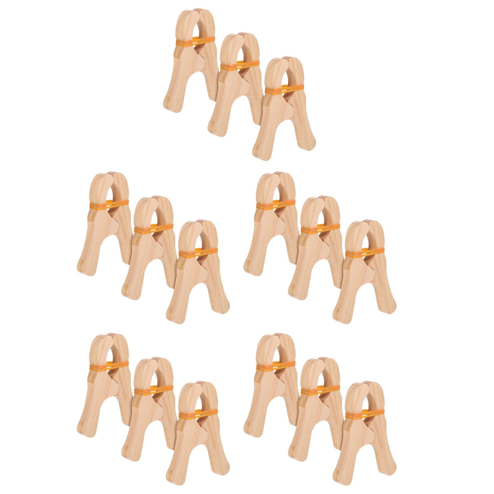 MLINS 30 Pcs Wooden Play Clip Handmade Giant Clips Heavy Duty ...