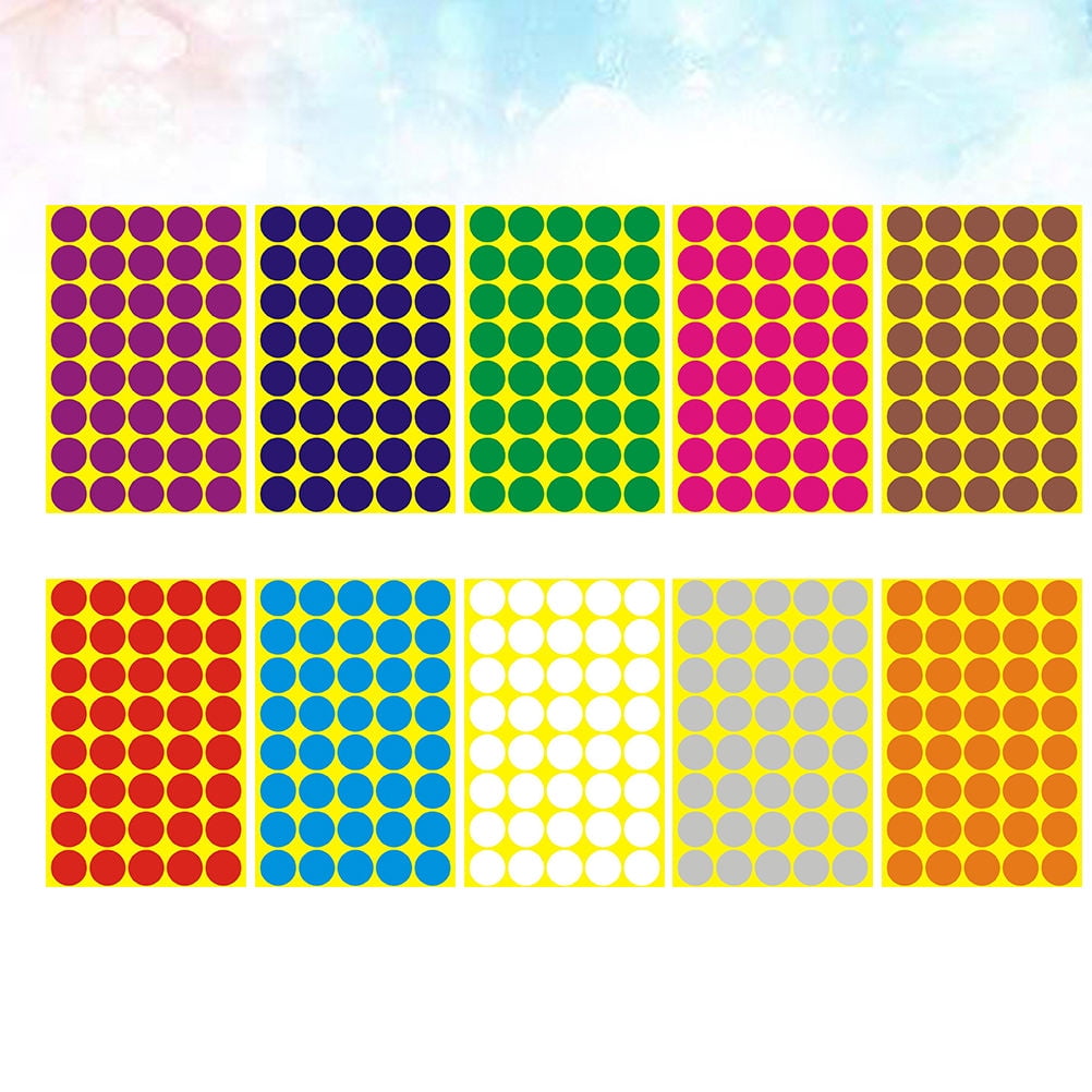 MLINS 30 Sheets Self Adhesive Dot Stickers Colorful Labels Removable ...