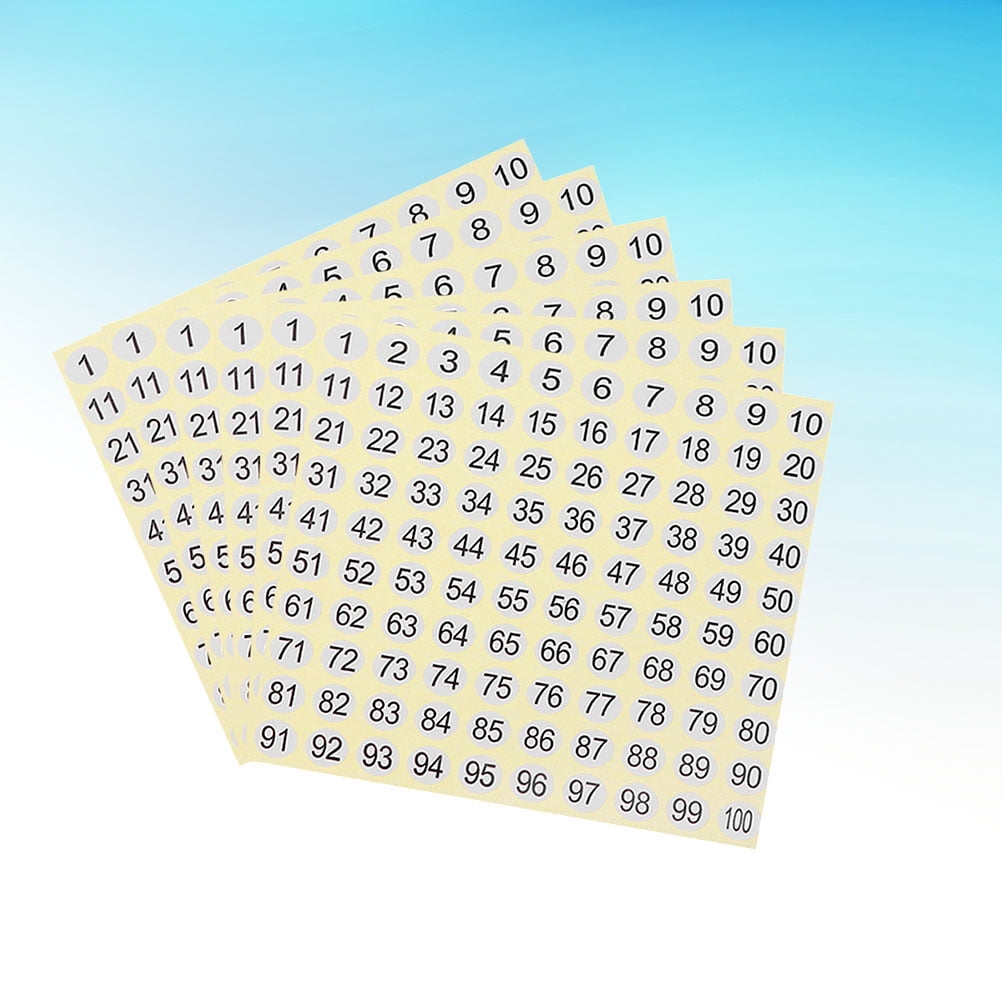 MLINS 30 Sheets Small Labels Stickers Organizing Number Digital Decals ...