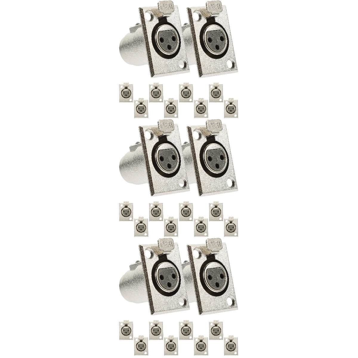 MLINS 30 pcs 3-Pin Female Panel Mount Metal Chassis Microphone Jack ...