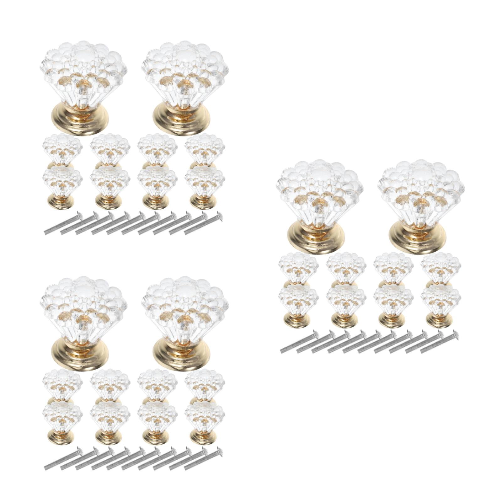 MLINS 30 pcs Acrylic Knobs Clear Crystal Drawer Pulls Decorative ...