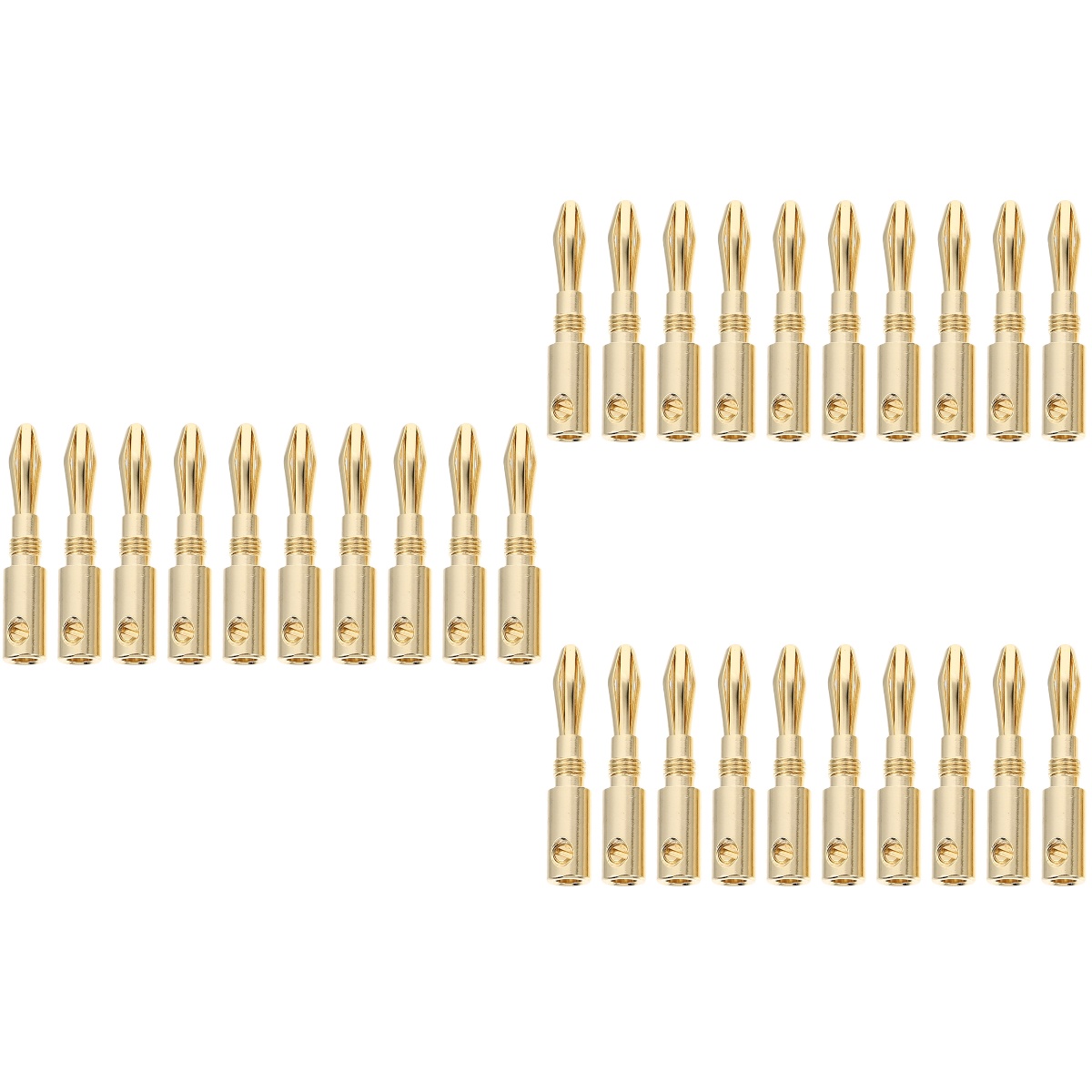 MLINS 30 pcs Banana Plugs Open Screw Gold Plated Plugs Audio Jack ...