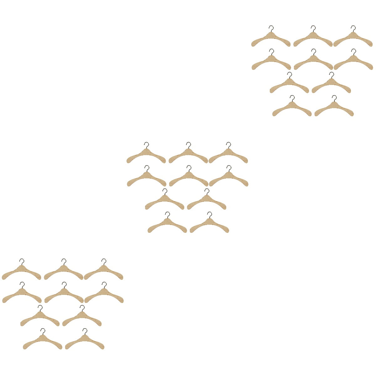 MLINS 30 pcs Doll Wardrobe Garment Rack Hangers Doll House Wooden Mini ...