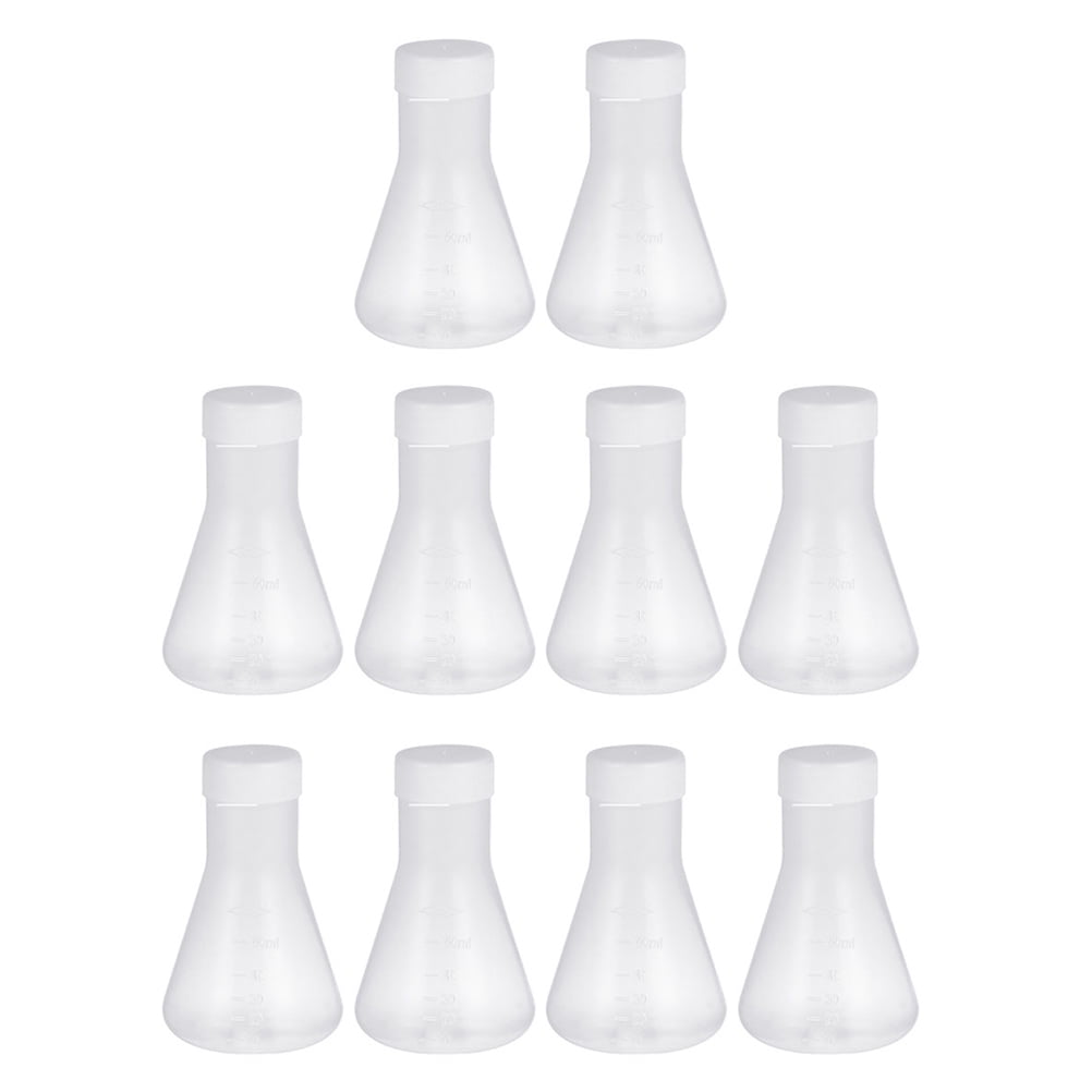 MLINS 30 pcs Erlenmeyer Flasks Practical Plastic Flask Laboratory Flask Supplies with Lids ...