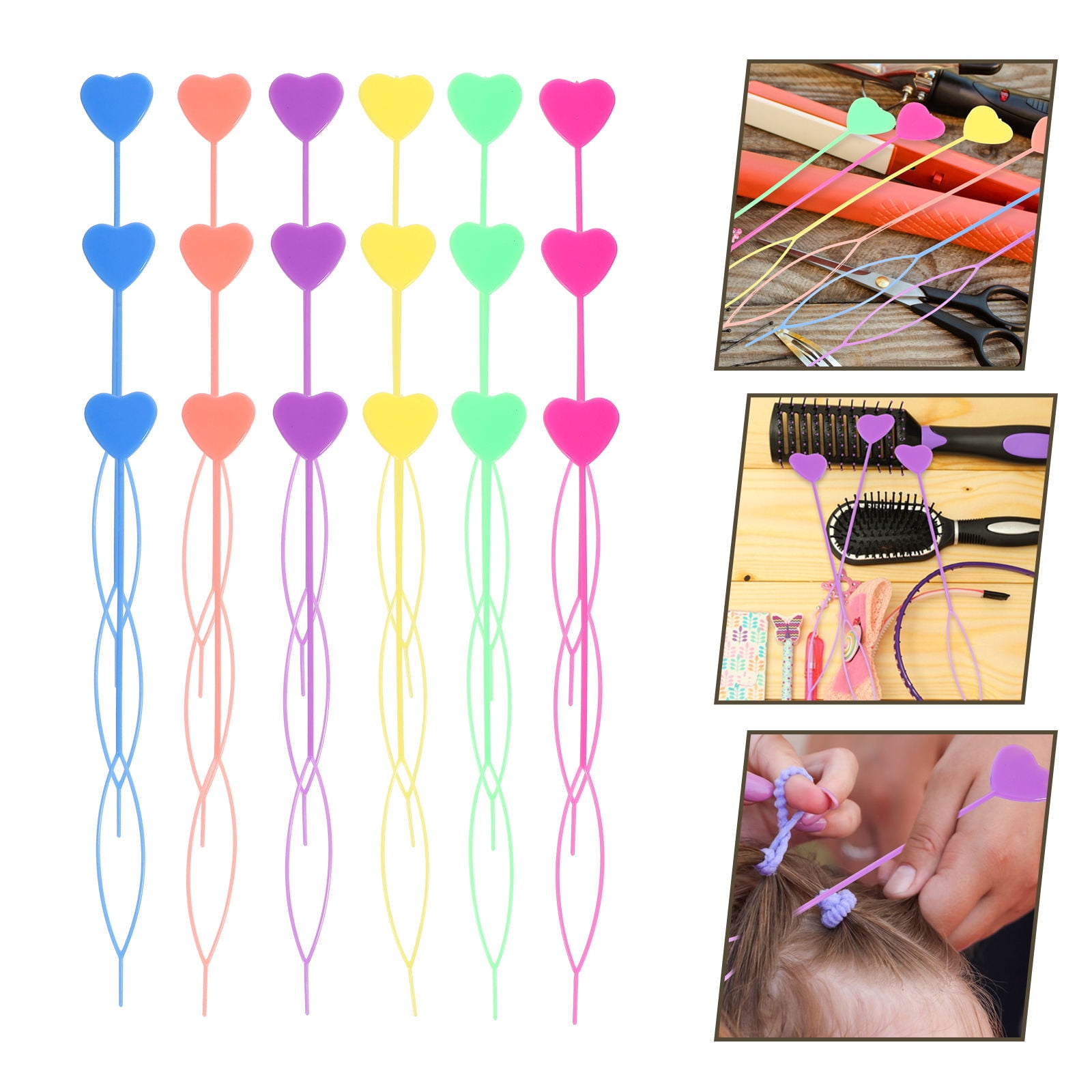 MLINS 30 pcs Girl Hair Braid Tools Heart Shape Ponytail Maker Braid ...