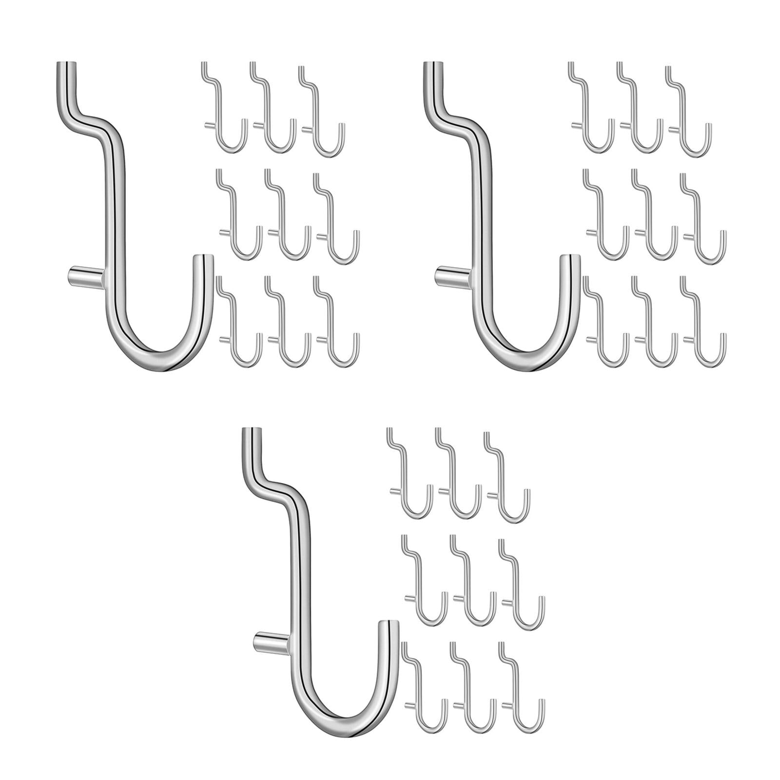 MLINS 30 pcs Heavy-Duty Metal Pegboard Tool Hooks Versatile Pegboard ...