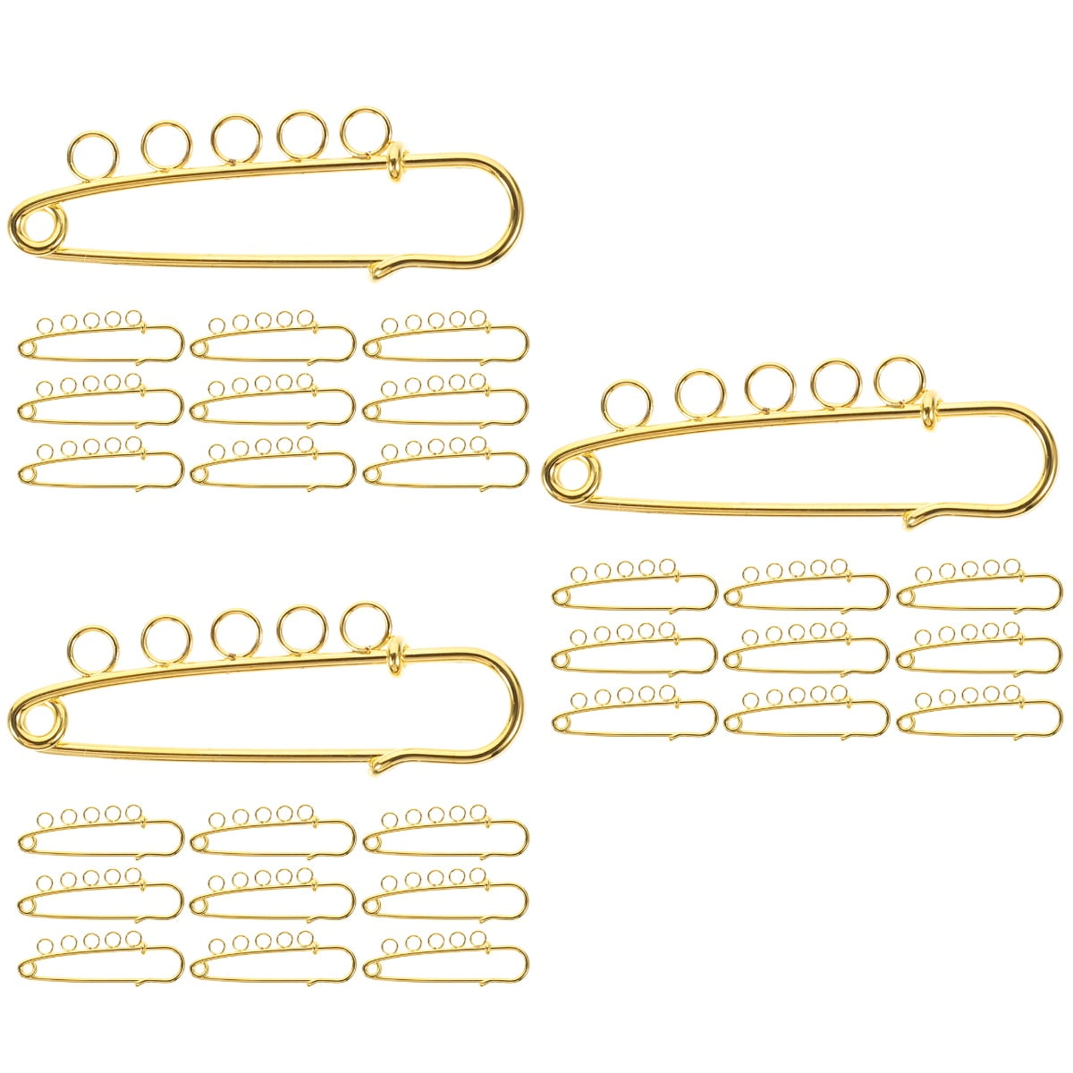 MLINS 30 pcs Metal Brooch Findings Safety Pin Kilts Needles with Loops ...