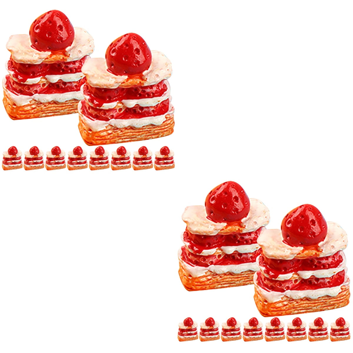 MLINS 30 pcs Realistic Fake Strawberry Cake Decoration Artificial ...