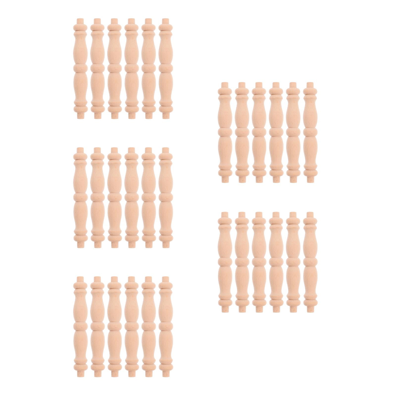 MLINS 30 pcs Wooden Baluster Spindles Unpainted Baluster Spindles ...