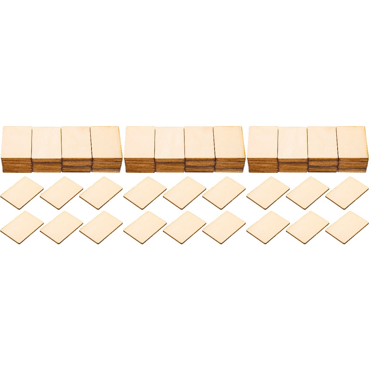 MLINS 300 pcs DIY Wooden Slices Square Shape Wooden Slice DIY Coaster ...