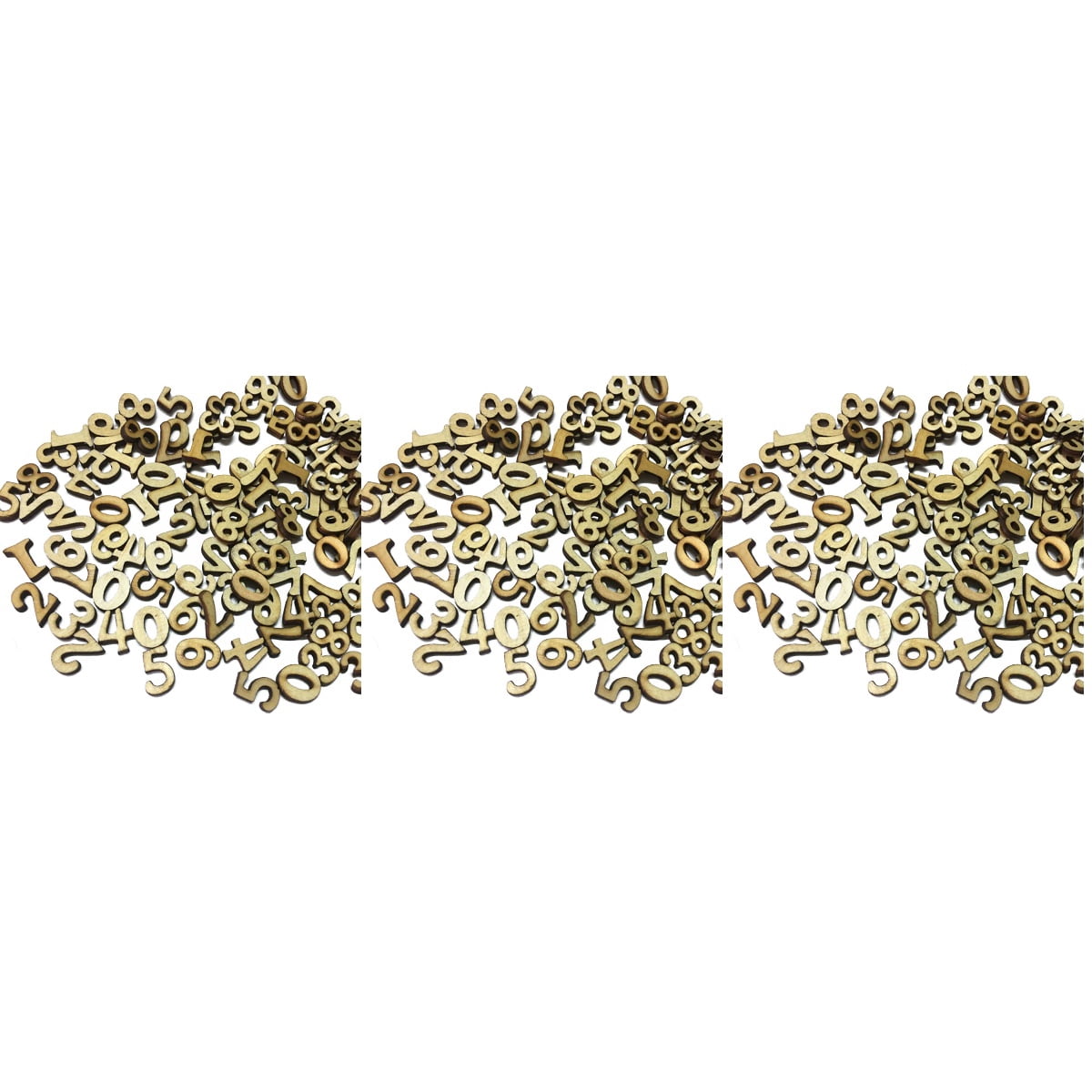 MLINS 300 pcs Numbers Wooden Pieces DIY Cutouts Embellishments Wood ...