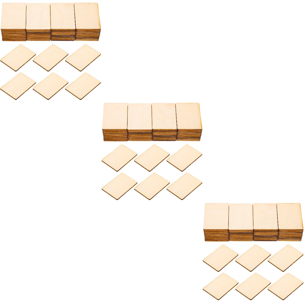 MLINS 300 pcs Square Wood Pieces Unfinished Wooden Chips DIY Craft ...