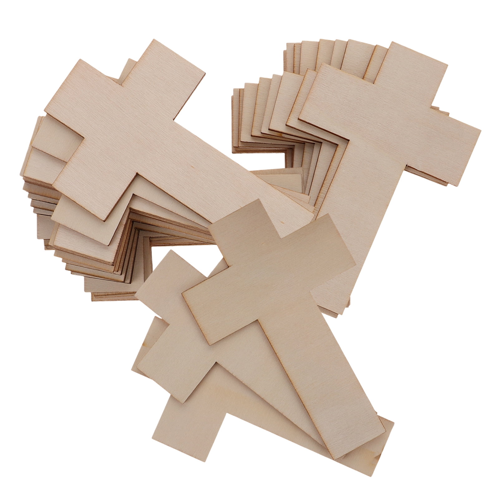 MLINS 30pcs Unfinished Cross Cutouts Blank Wood Cutouts Unfinished ...
