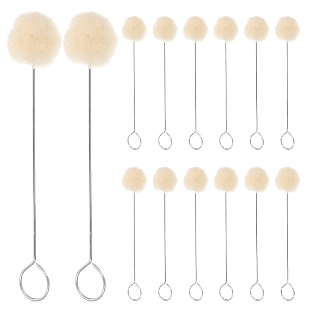 MLINS 30pcs Wool Ball Brush Applicator With Metal Handle For Leather ...