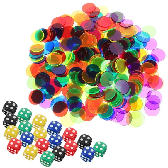 MLINS 320Pcs Plastic Transparent Counters Game Chips with Spot Dice ...