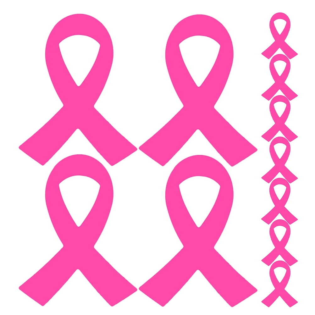 MLINS 320pcs Pink Ribbon Stickers Breast Cancer Awareness Stickers ...