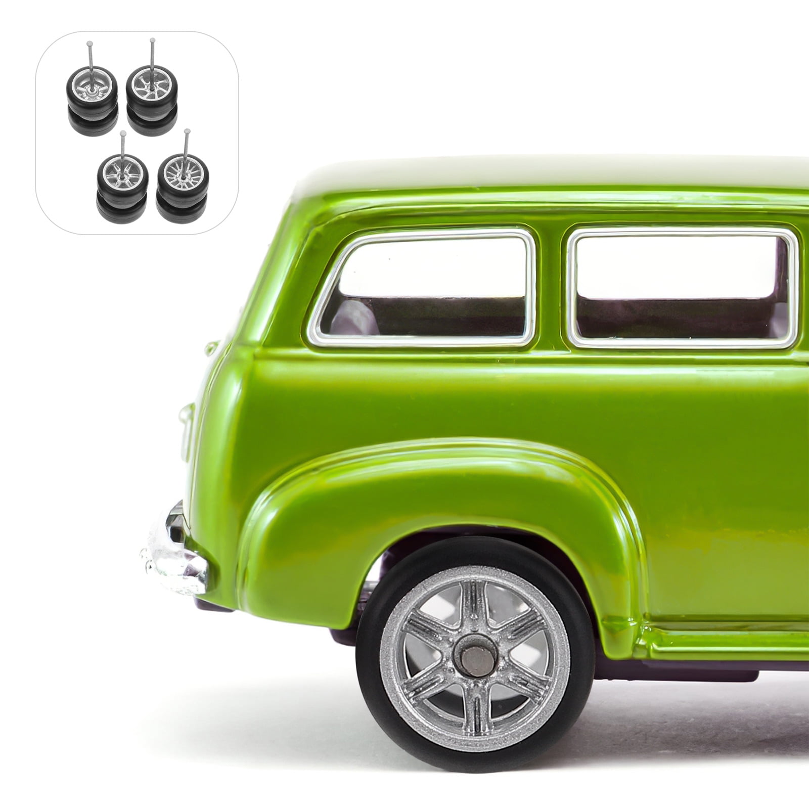 MLINS 32pcs 1/64 Scale Diecast Car Model Modification Wheels Rubber ...