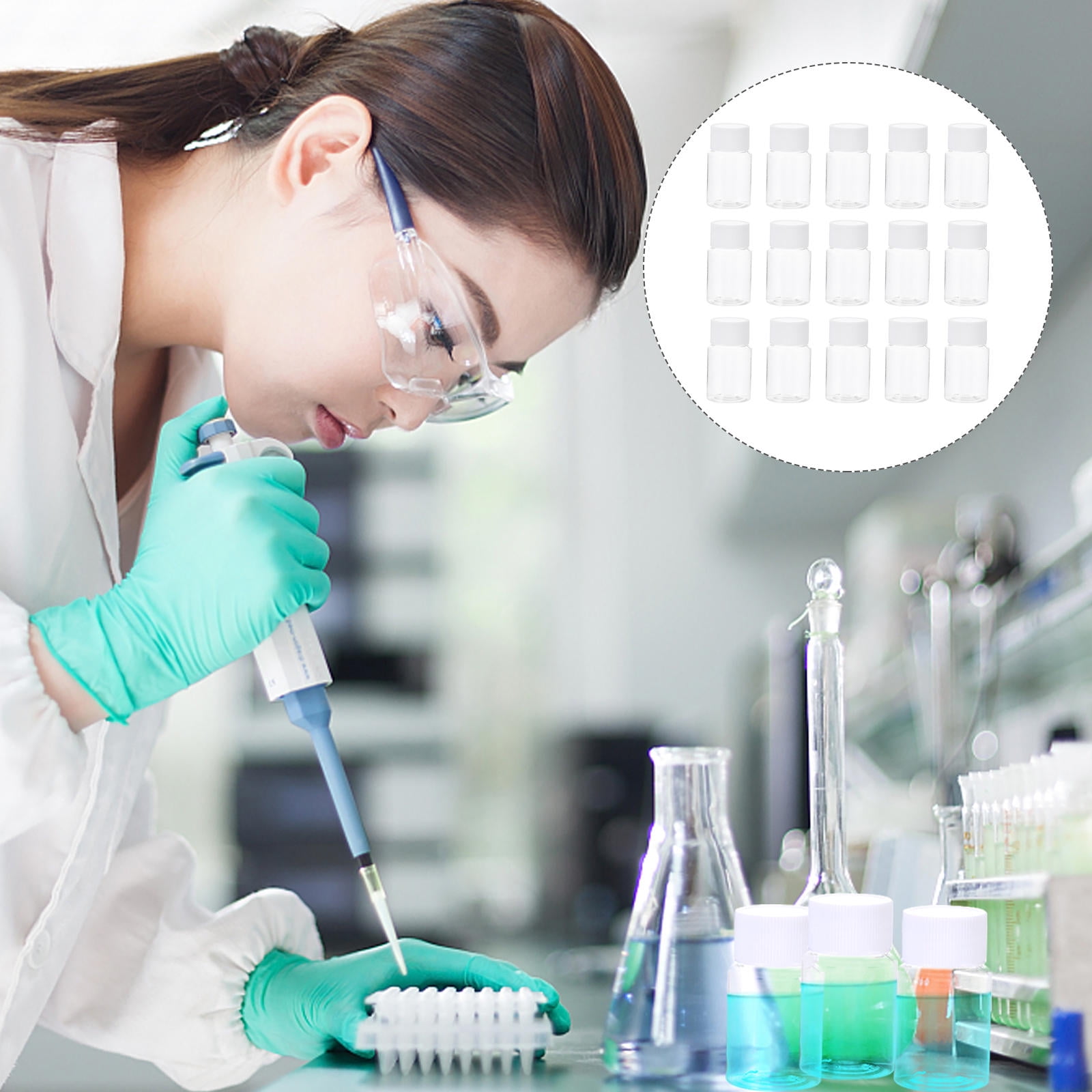 MLINS 35 Pcs Laboratory Sealing Bottle Wide Mouth Sample Plastic ...