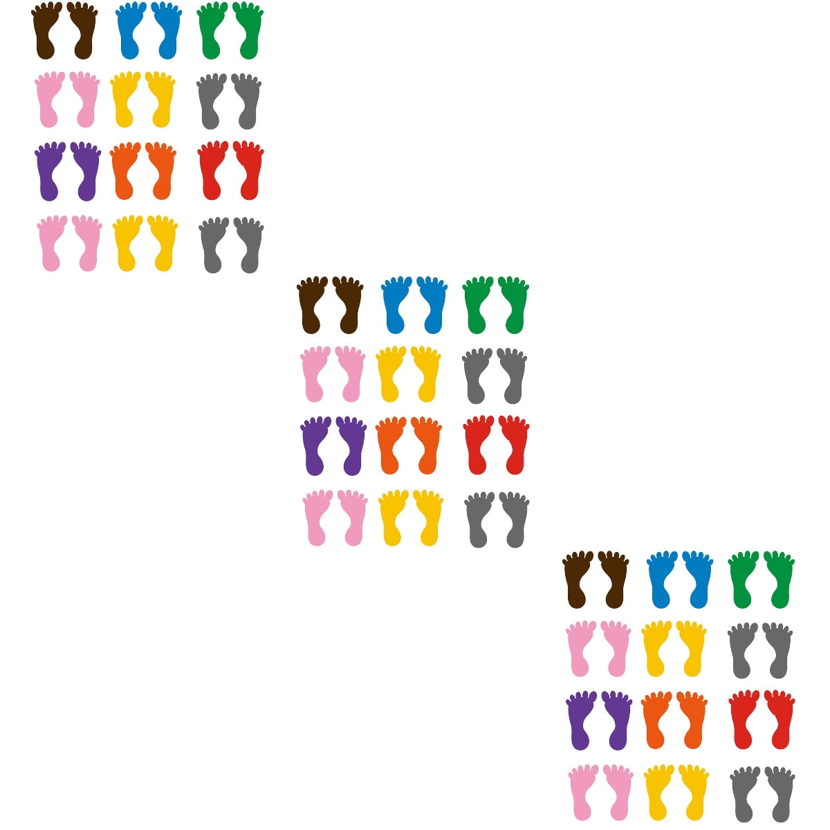 MLINS 36 Pairs of Footprint Stickers Floor Stickers PVC Footprint ...