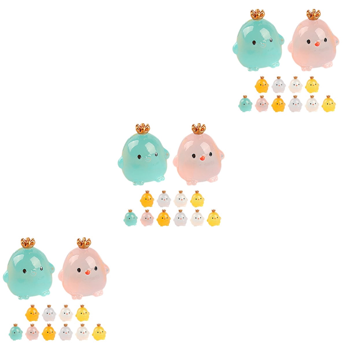 MLINS 36 pcs Glow In The Dark Mini Resin Chicks Mini Garden Chickens ...