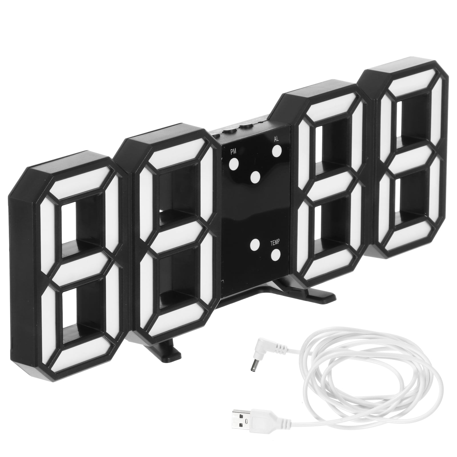 MLINS 3D Digital Alarm Clock with LED Display and Temperature Function ...