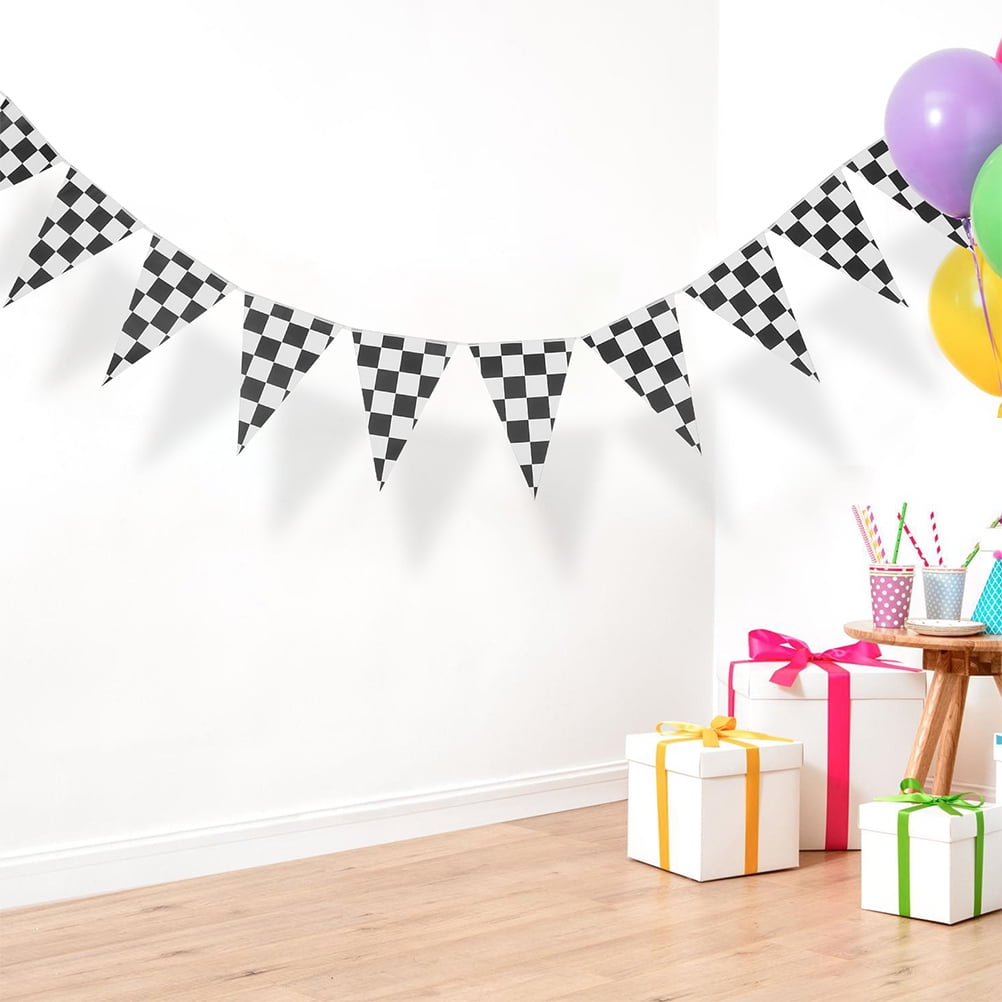 MLINS 3PCS Race Cars Checkered Flag Banner Race Car Racing Flags ...