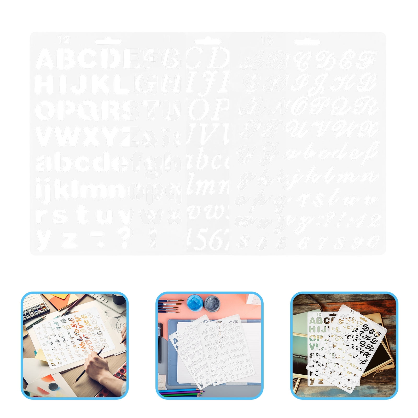 MLINS 3Pcs Alphabet Letter Stencils Number Letter Painting Stencils ...