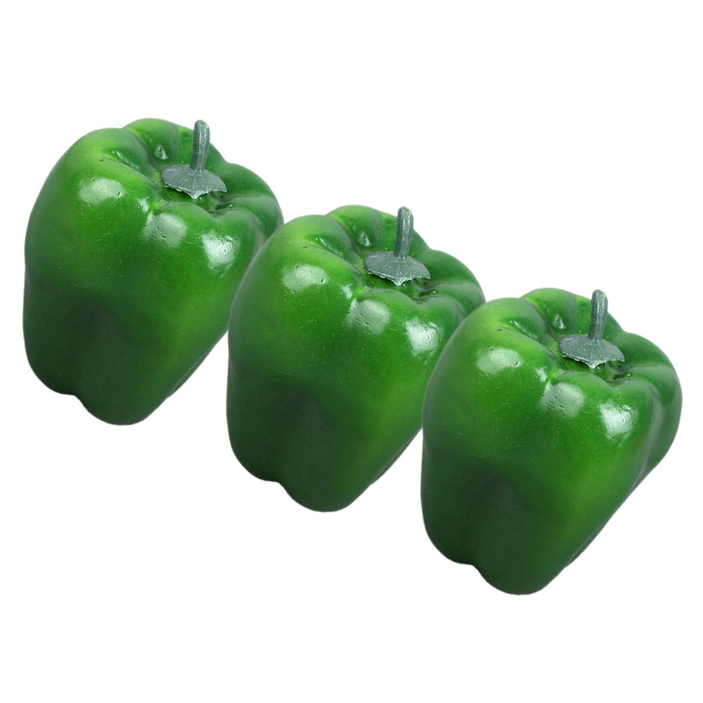 MLINS 3Pcs Artificial Lifelike Green Pepper Fake Vegetable for Kitchen ...