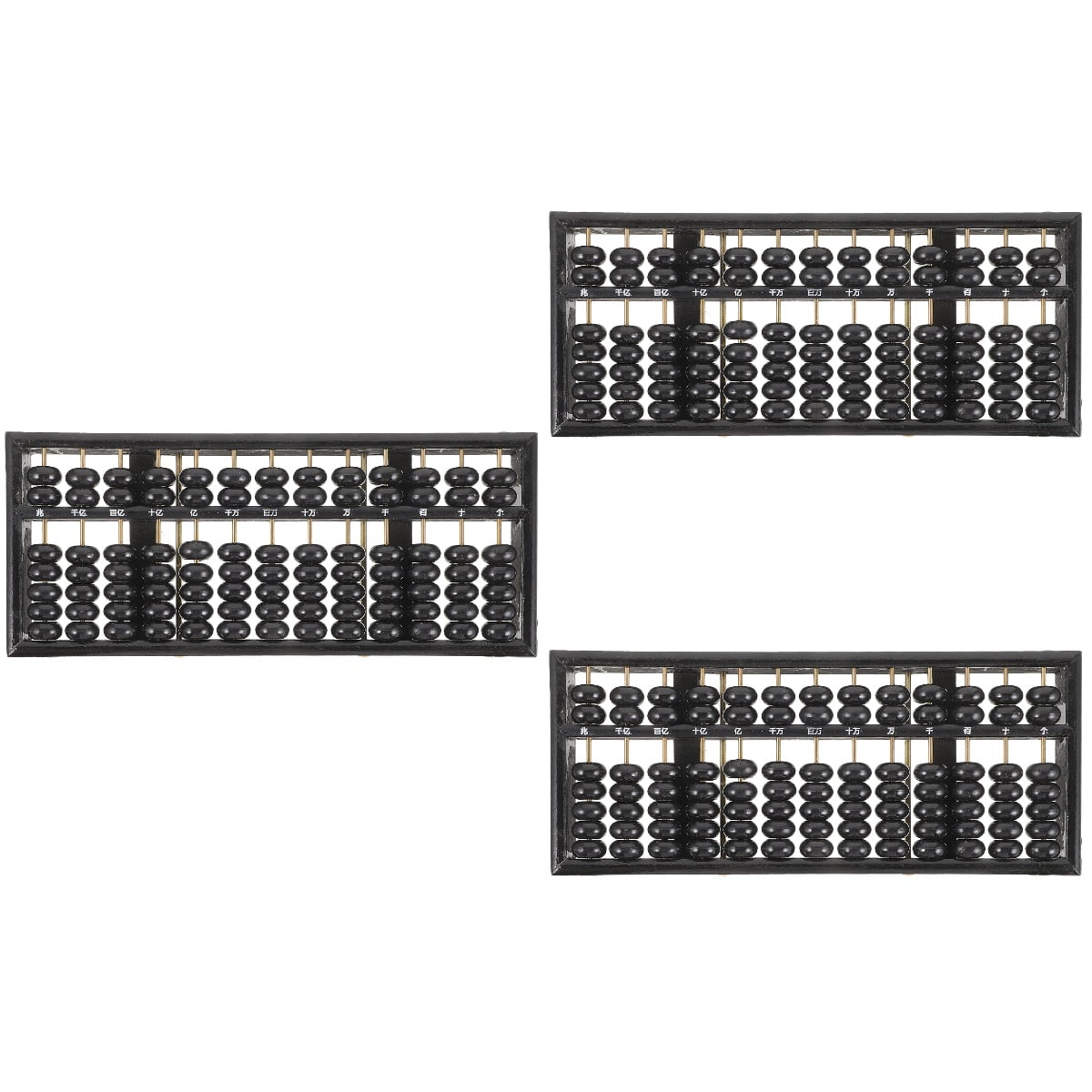 MLINS 3pcs 13-Column Rods 7-beads Wooden Abacus Professional Chinese ...