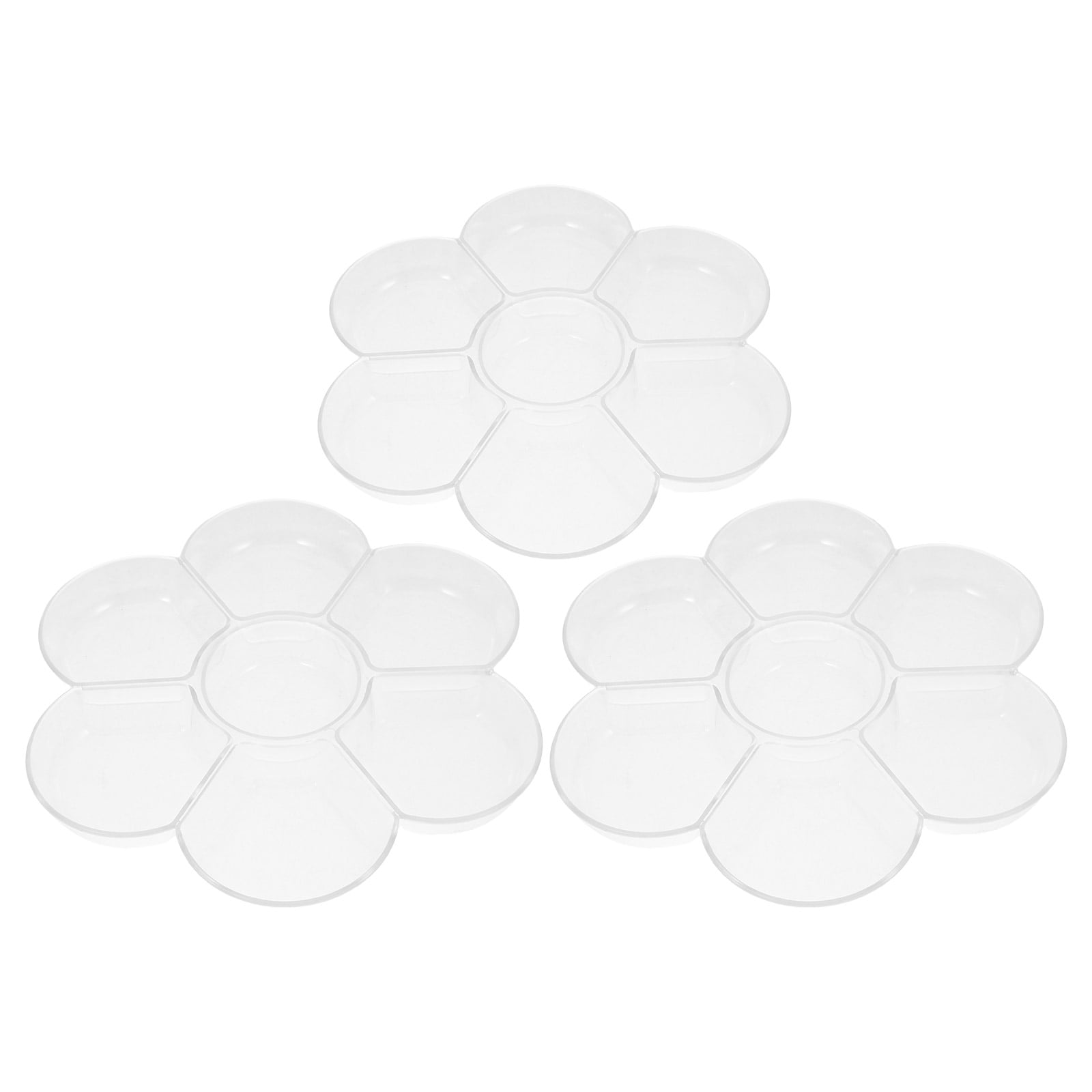 MLINS 3pcs 7-Compartment Transparent Paint Palettes Clear Paint Tray ...