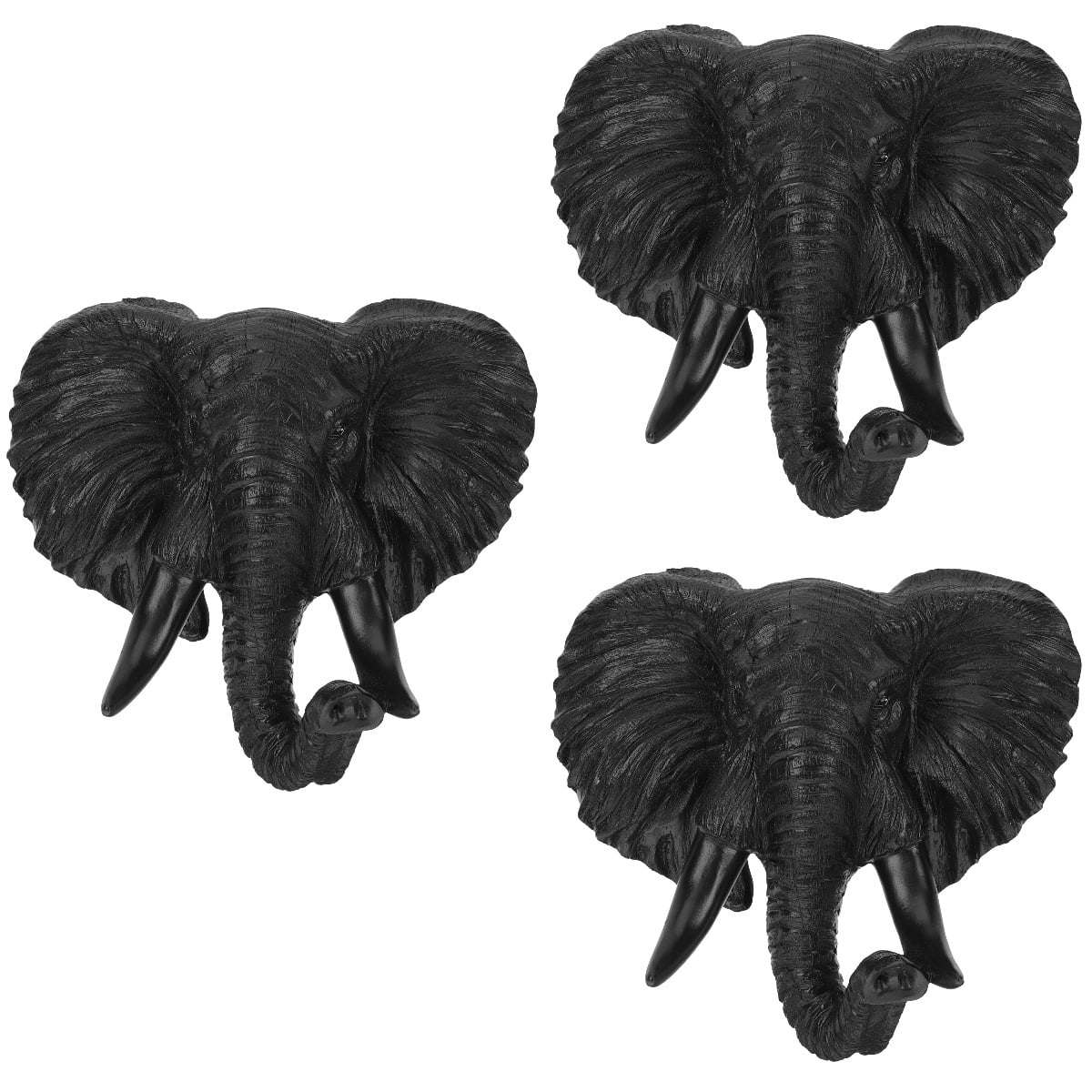 MLINS 3pcs Artificial Elephant Decor Head Animals Head Wall Pendant ...